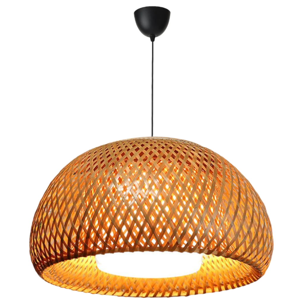 Lámpara Colgante Fibra Natural Bambú Diámetro 45cm - Berna Home