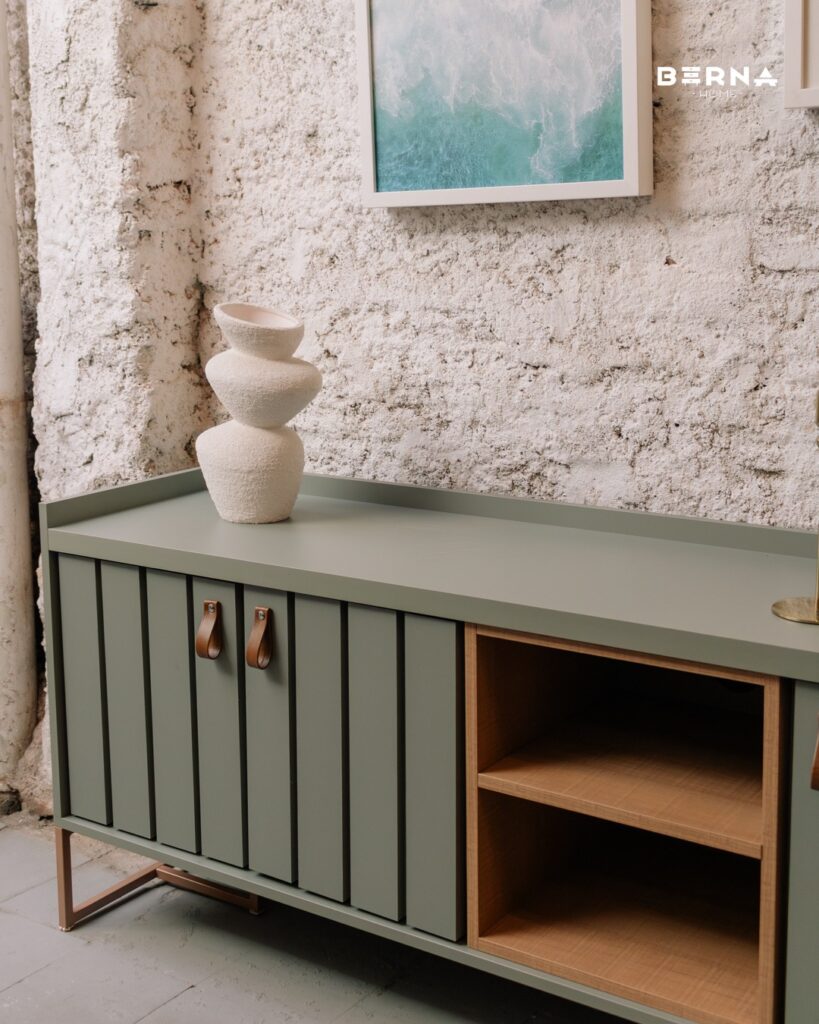 Rack Trendy Verde (Pie Dorado) 160 cm - Berna Home