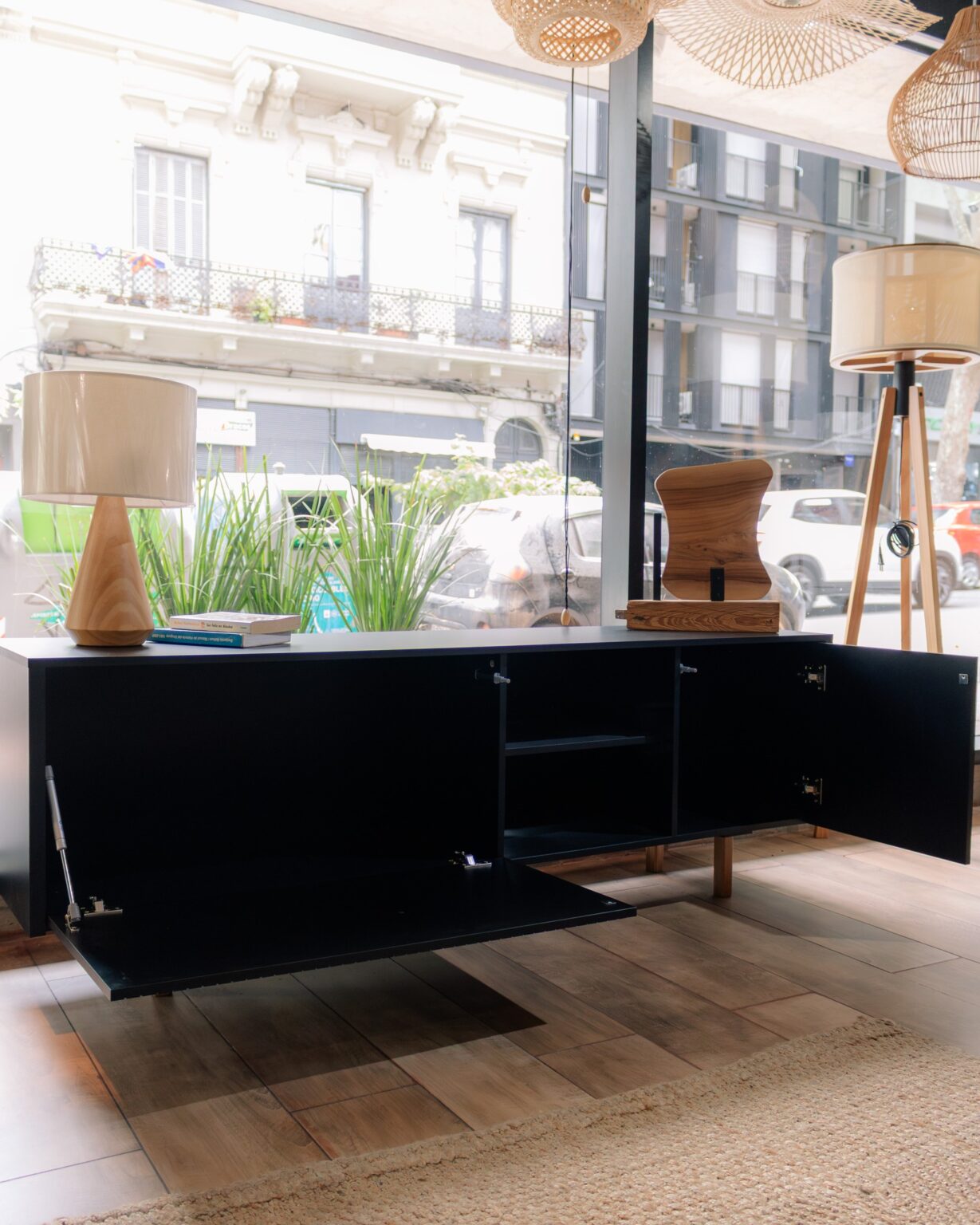Rack Capri 140 cm - Negro - Berna Home